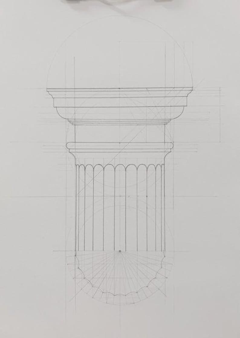 How to Draw Classical Architecture – Greek Doric Capital Step-by-step ...