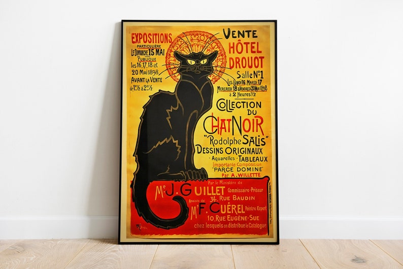 Rodolphe Salis Le Chat Noir Poster Tournee Du Chat Noir - Etsy