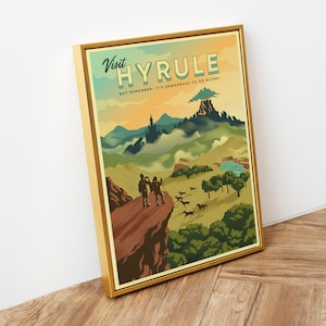 Zelda Hyrule Village Poster - the Legend of Zelda Travel Poster ...