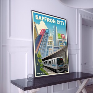 Pokemon Poster Pokemon Saffron City Travel Poster Saffron City Art ...