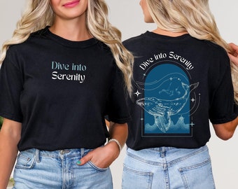 Ocean Vibes 90s T-shirt Retro Ocean Nature Shirt Sealife Whale & Shark ...