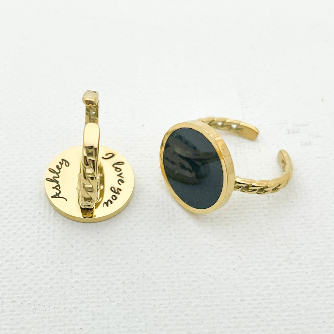 Secret Message Ring Engraved Vintage Acrylic Adjustable Hidden Message ...