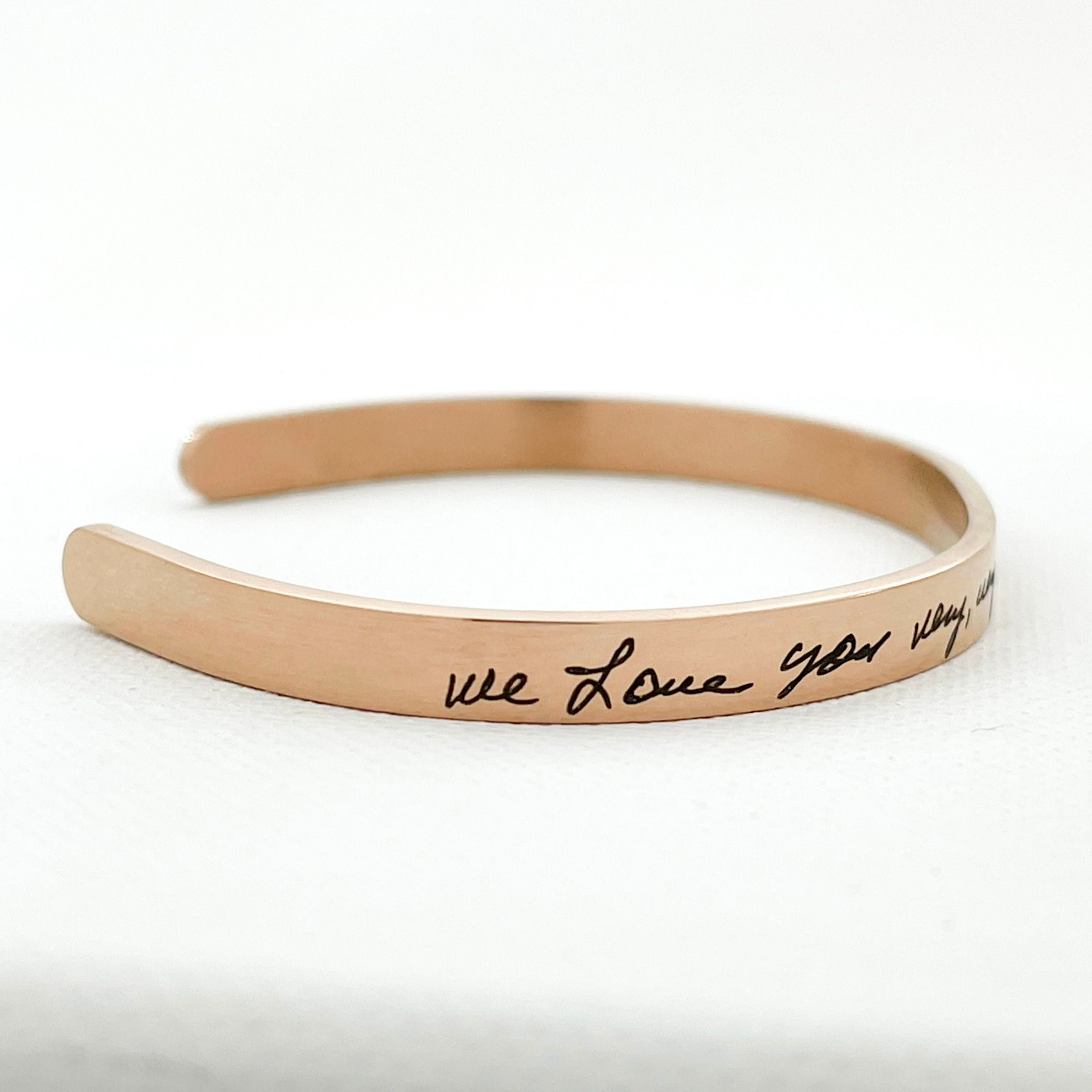 Handwriting Cuff Bracelet Engraved Actual Handwriting Signature Jewelry ...