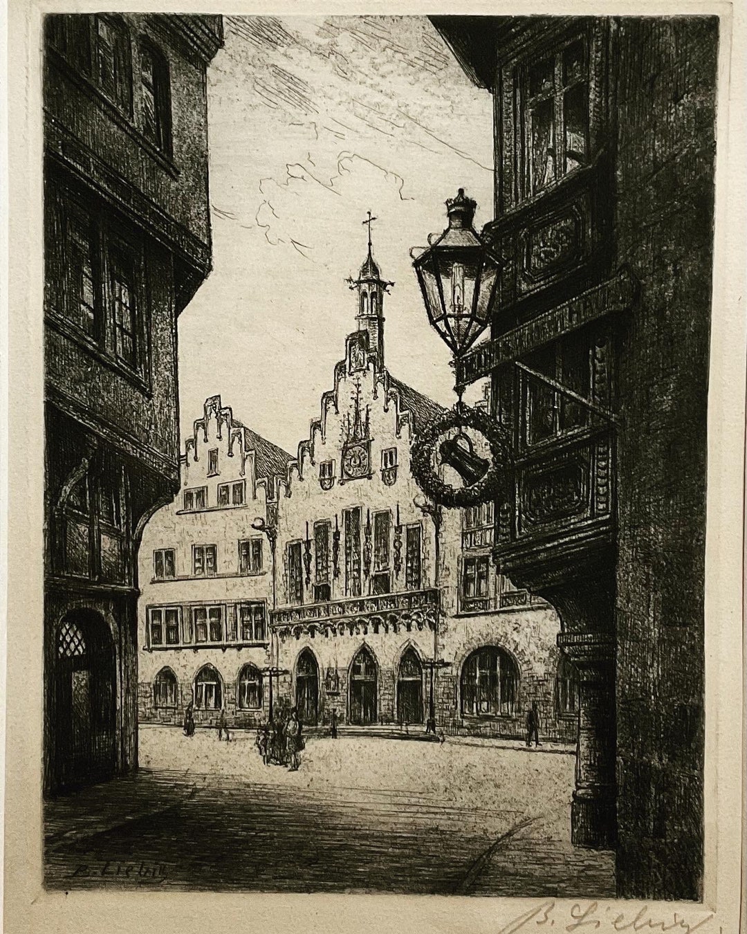Frankfurt Original Etching Signed by Georg Bernard Liebig 1833-1937 - Etsy