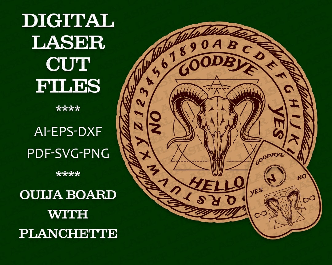 Ouija Board With Planchette Ai-eps-dxf-pdf-svg-png Digital Laser Cut ...