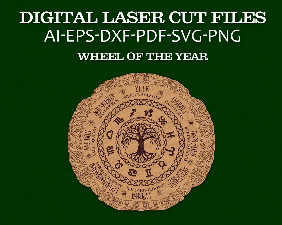 Wheel of the Year Ai-eps-dxf-pdf-svg-png Digital Laser Cut Files - Etsy