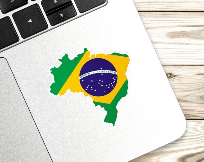 Brazil Sticker Country Sticker Kiss Cut Laptop Stickers Brazil Outline ...