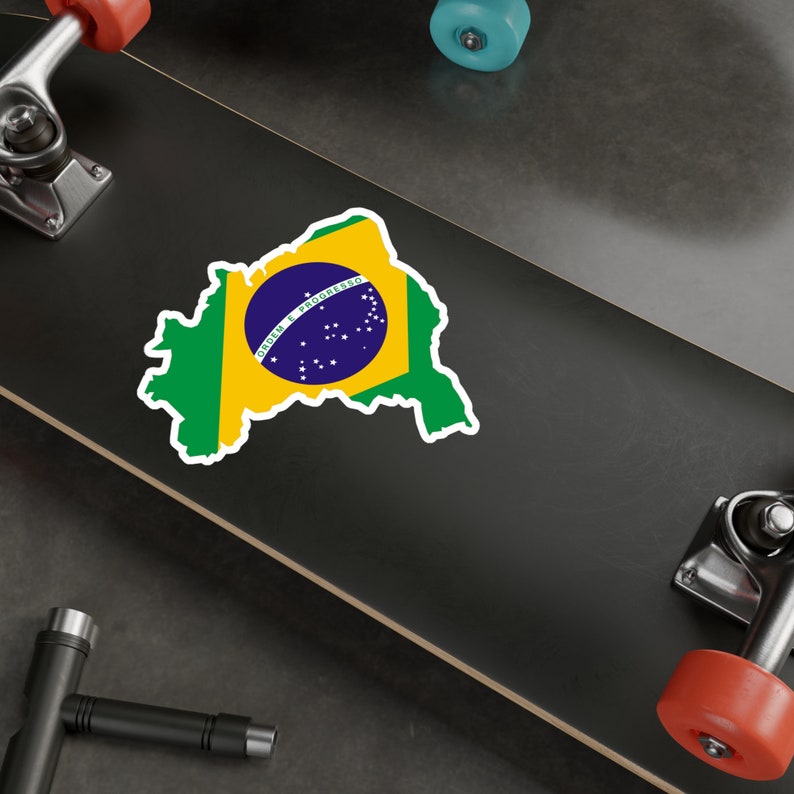Brazil Map Sticker, Brazil Flag Decal, Adesivo Brasil, Vinyl Decals ...