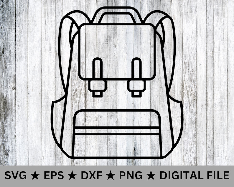 Backpack 2 SVG • Clip Art Cut File Silhouette Dxf Eps Png • Instant ...