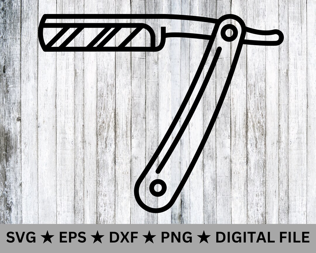 Straight Razor Barber 2 SVG • Clip Art Cut File Silhouette Dxf Eps Png ...