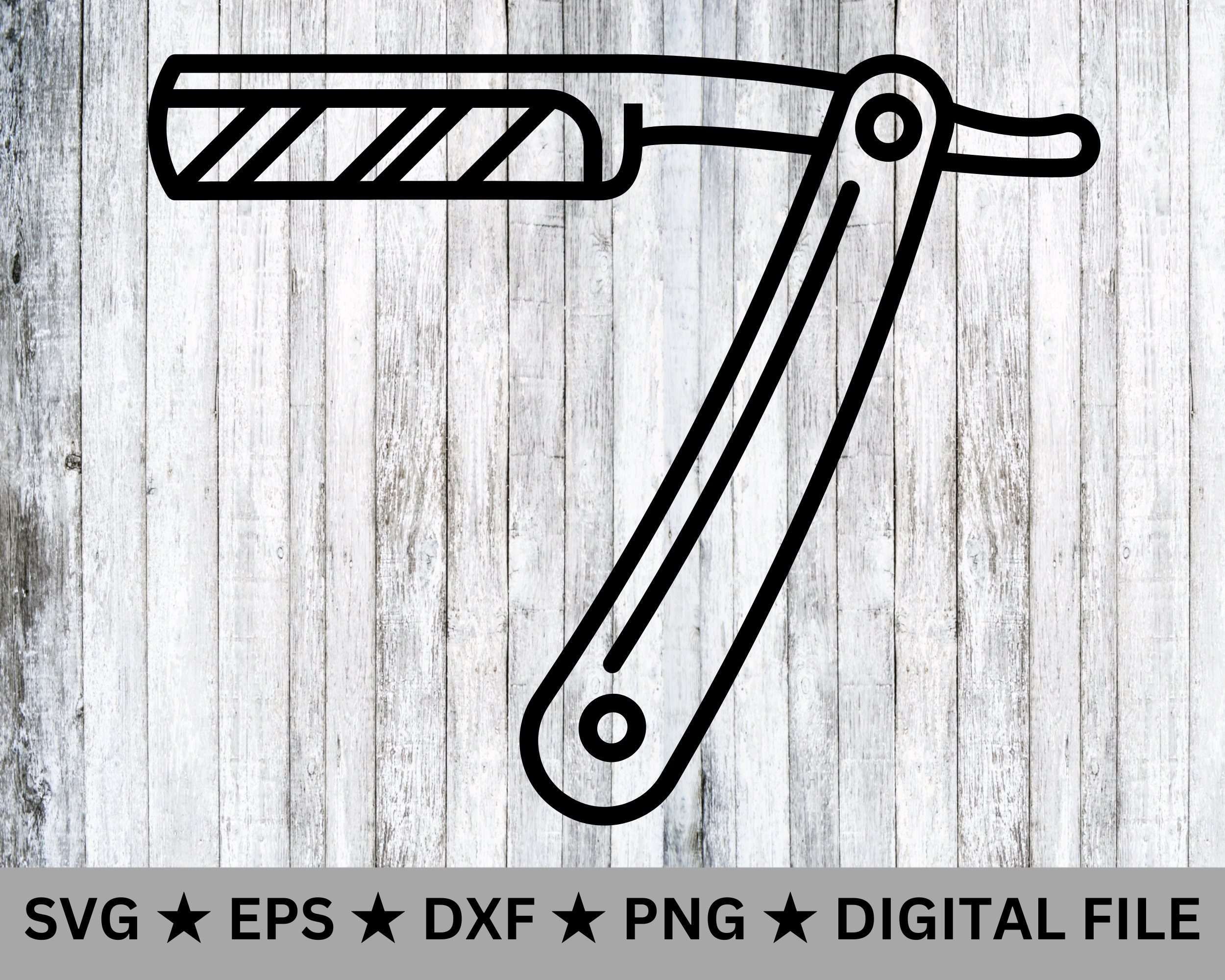 Straight Razor Barber 2 SVG • Clip Art Cut File Silhouette Dxf Eps Png ...