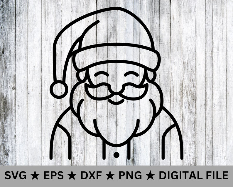 Santa Claus SVG Clip Art Cut File Silhouette dxf eps png Descarga ...