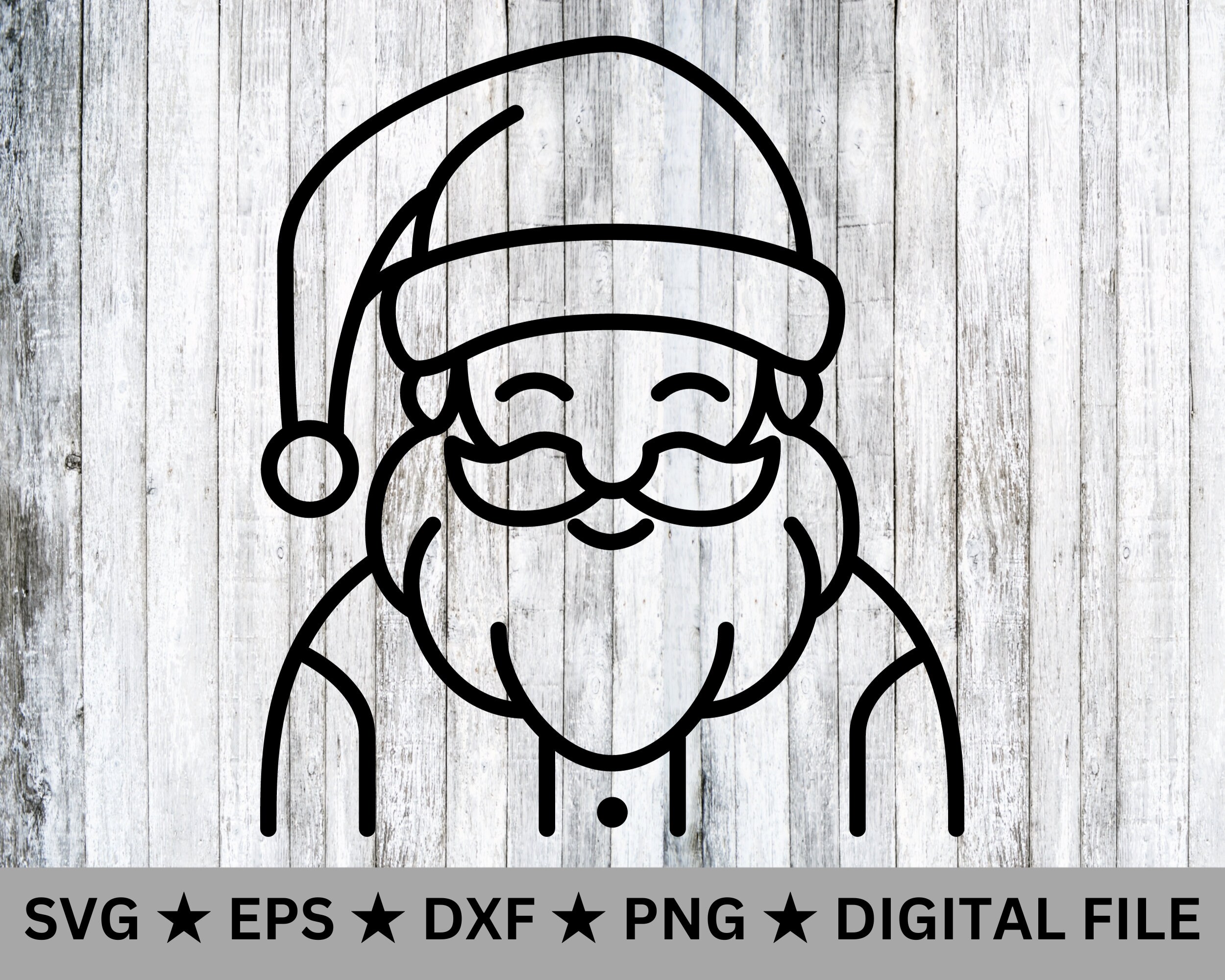 Santa Claus SVG • Clip Art Cut File Silhouette Dxf Eps Png • Instant ...