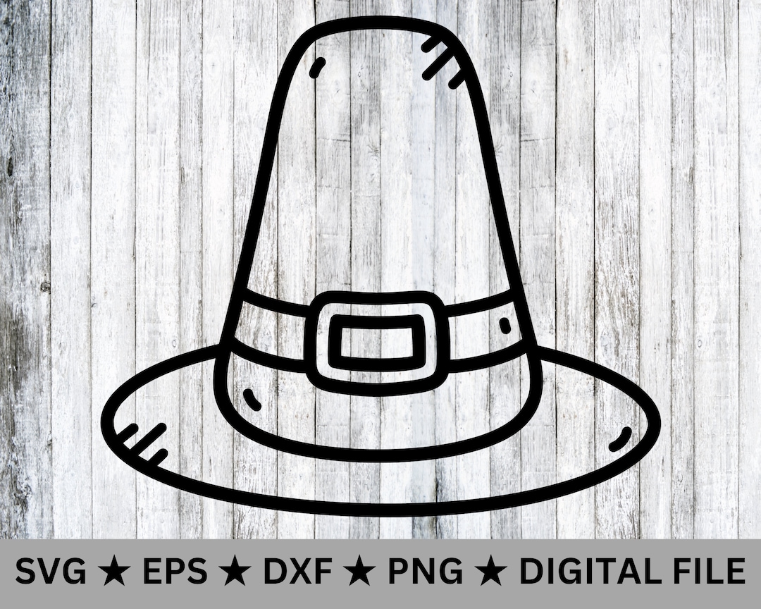 Pilgrim Hat Thanksgiving SVG • Clip Art Cut File Silhouette Dxf Eps Png ...