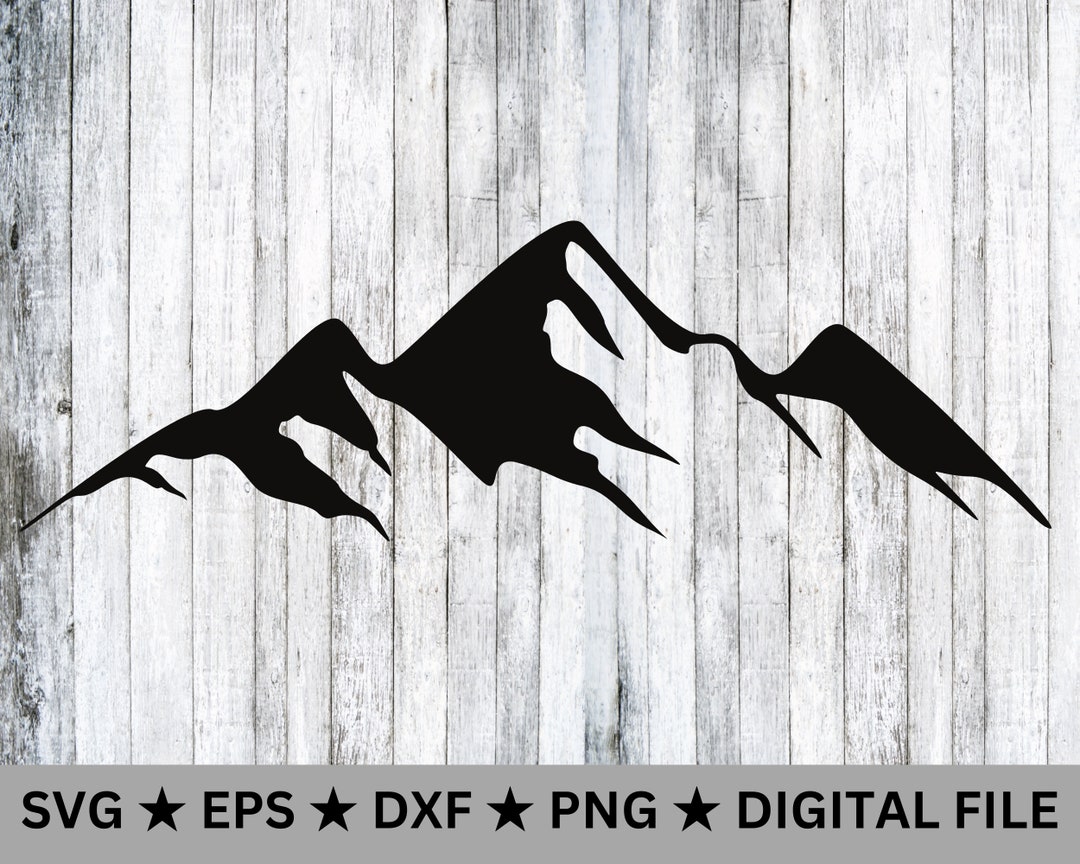Mountain Range Outline SVG • Clip Art Cut File Silhouette Dxf Eps Png ...