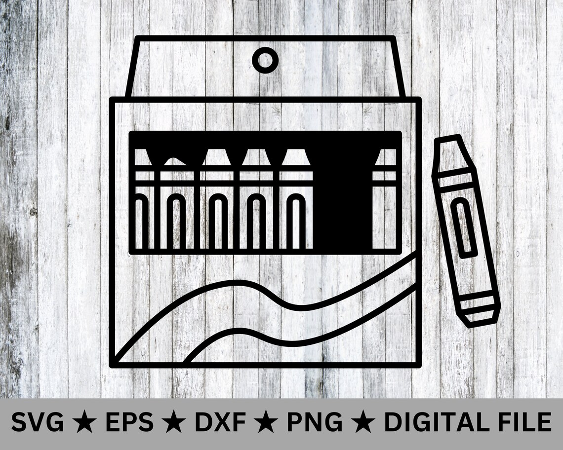 Crayon Box SVG • Clip Art Cut File Silhouette Dxf Eps Png • Instant ...