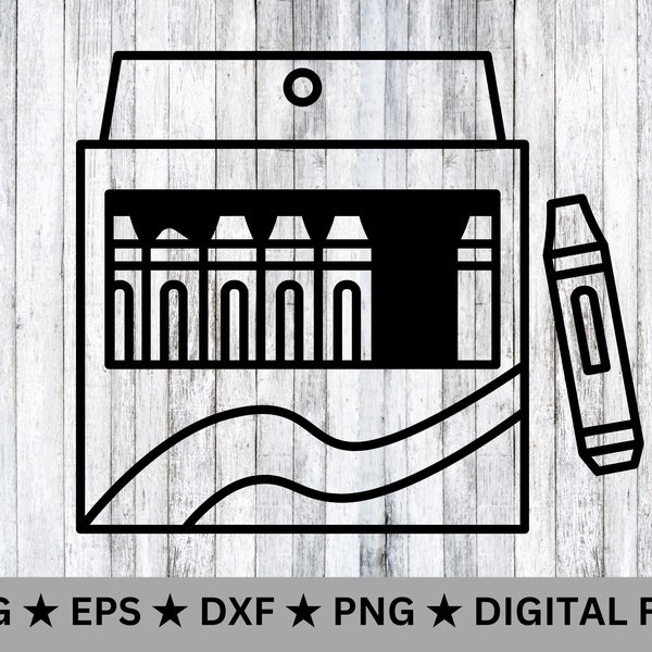 Crayon Box Svg - Etsy