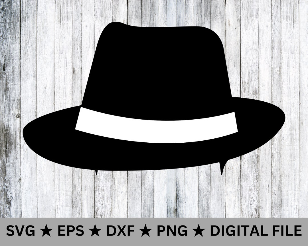Gangster Hat SVG • Clip Art Cut File Silhouette Dxf Eps Png • Instant ...