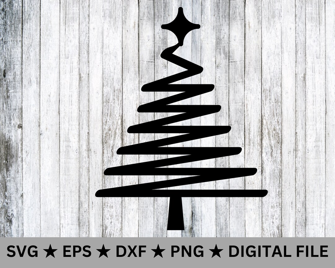 Scribble Christmas Tree SVG • Clip Art Cut File Silhouette Dxf Eps Png ...