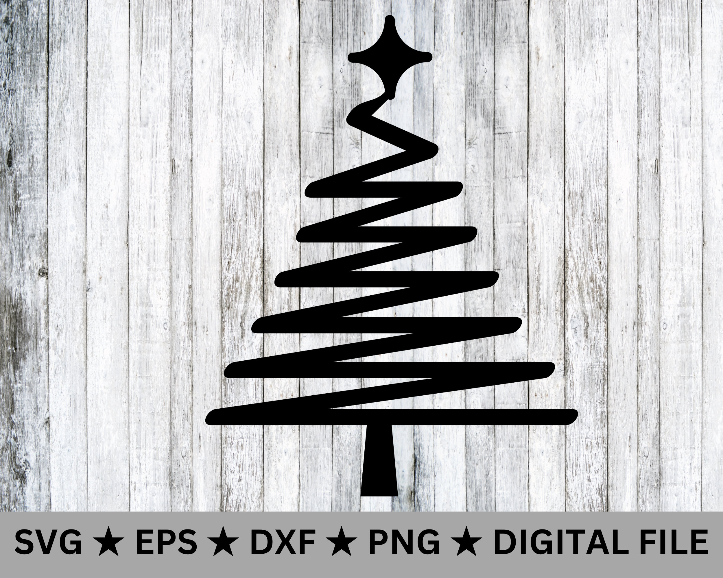 Scribble Christmas Tree SVG • Clip Art Cut File Silhouette Dxf Eps Png ...