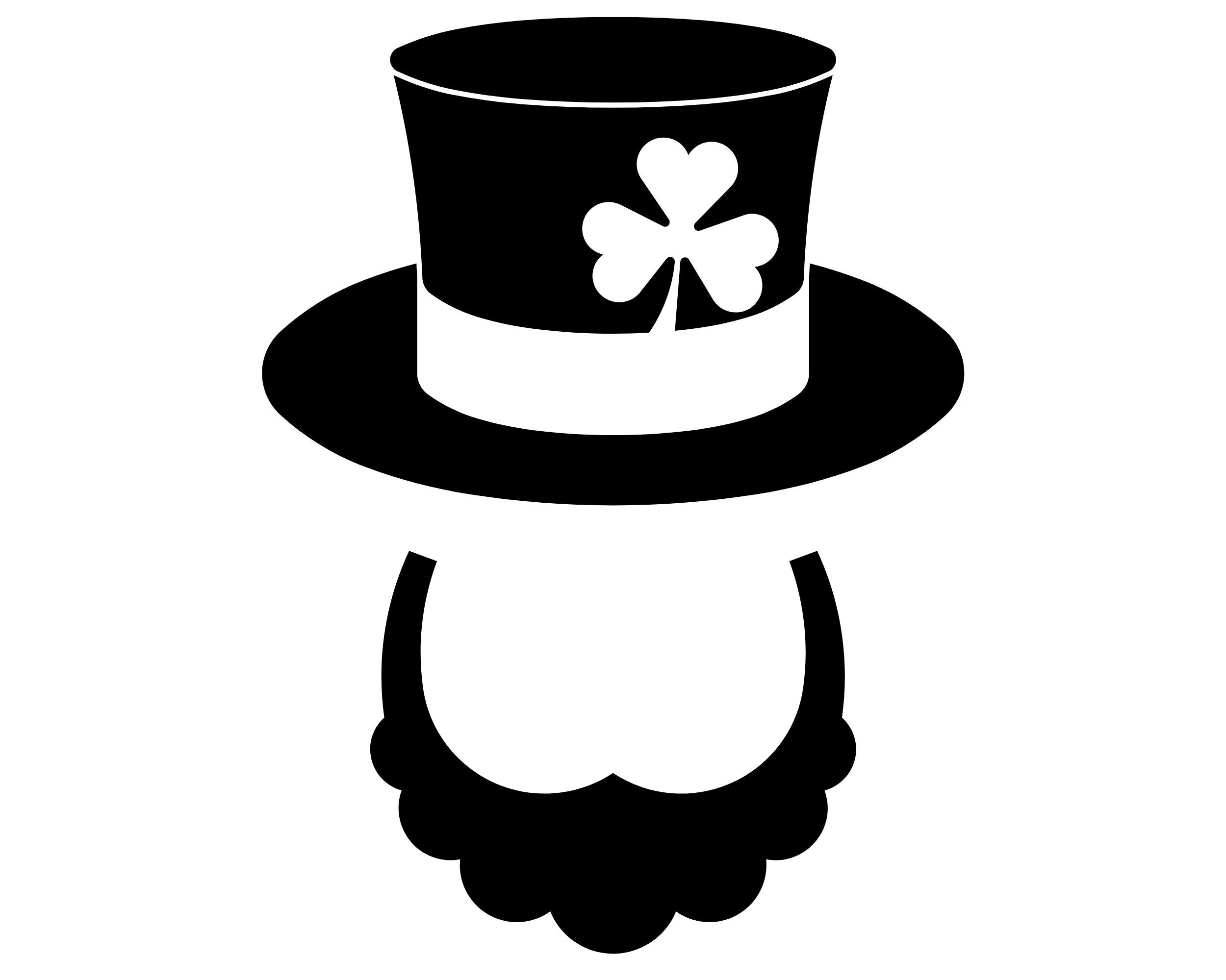 Leprechaun Face Hat SVG • Clip Art Cut File Silhouette • CNC Laser ...