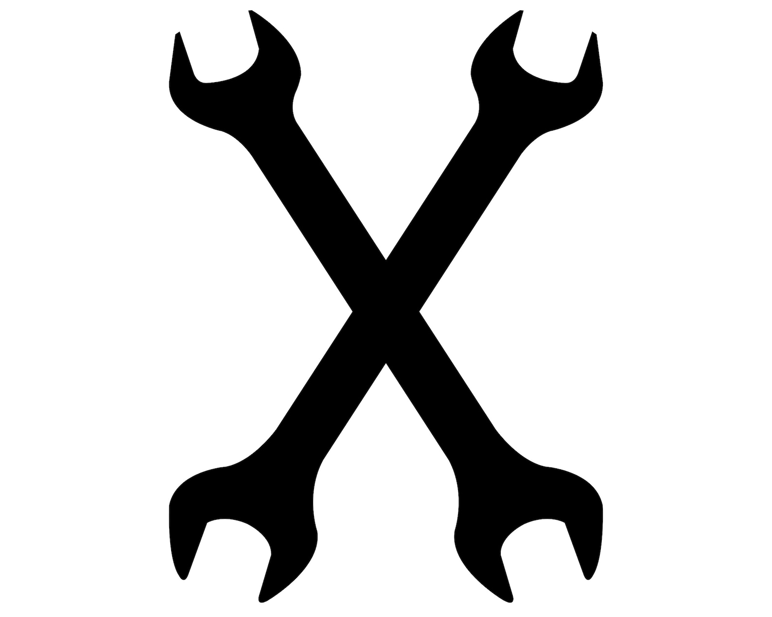 Crossed Wrenches SVG Clip Art Cut File Silhouette CNC Laser Tshirt ...