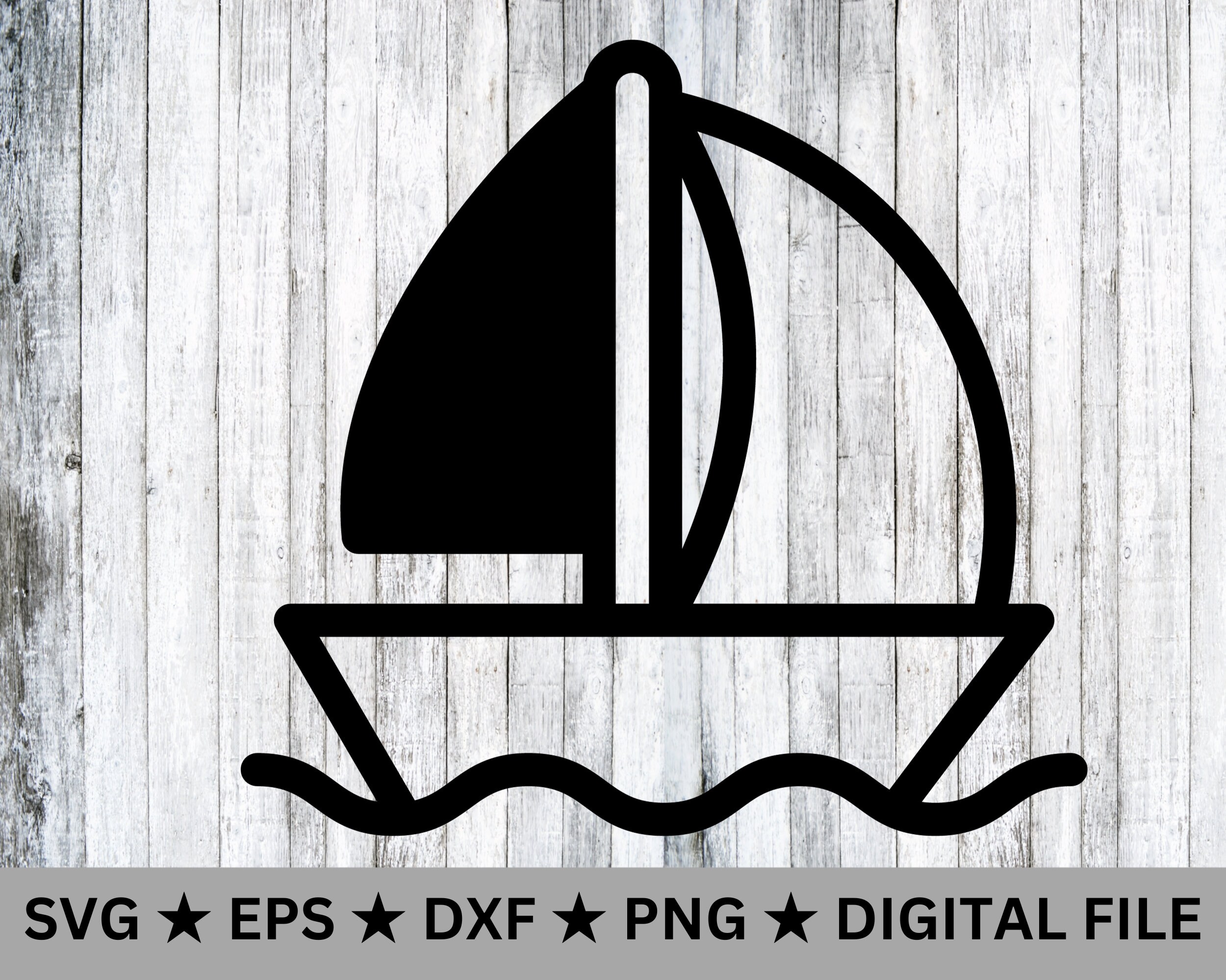 Sail Boat SVG • Clip Art Cut File Silhouette Dxf Eps Png • Instant ...