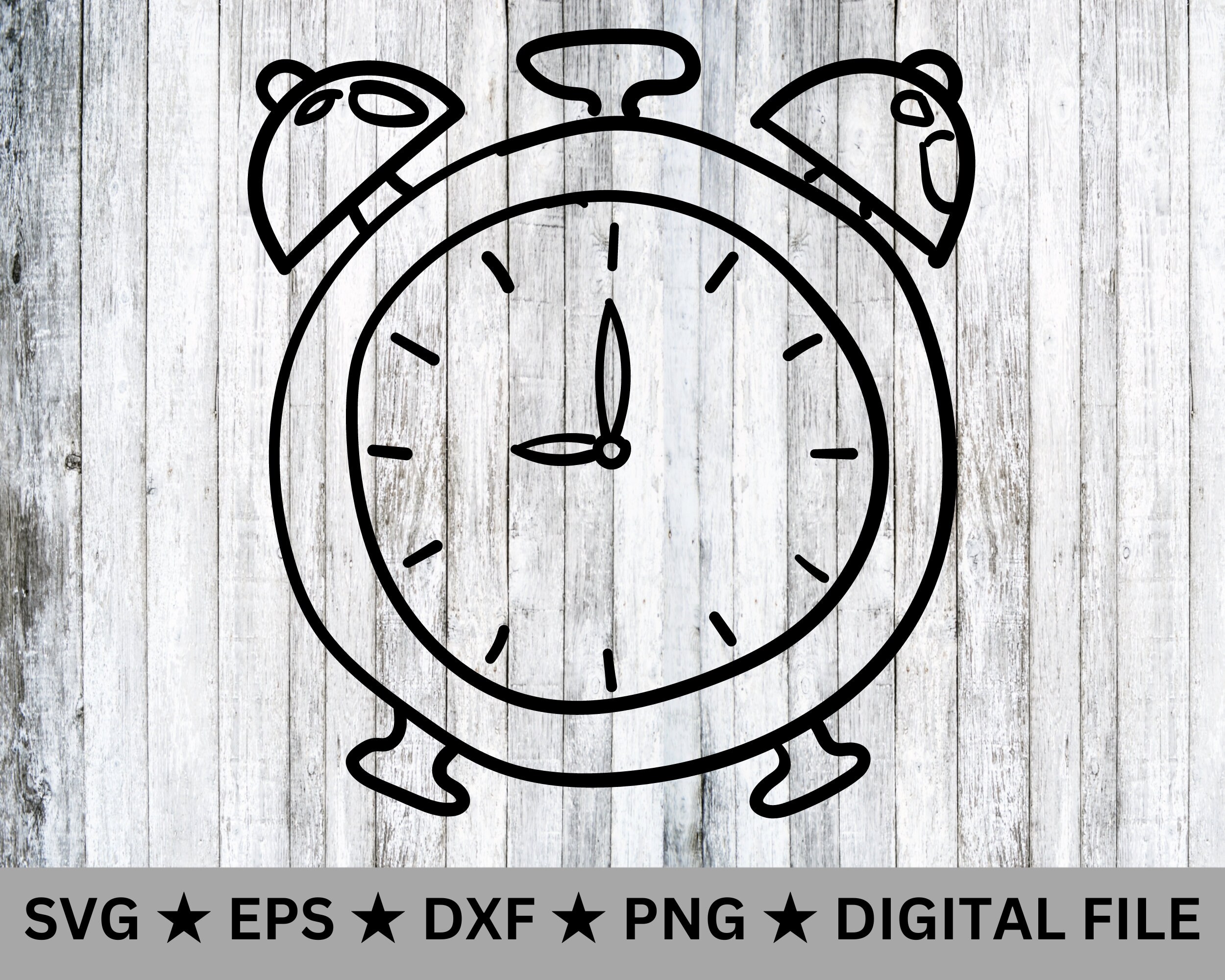 Alarm Clock SVG • Clip Art Cut File Silhouette Dxf Eps Png • Instant ...