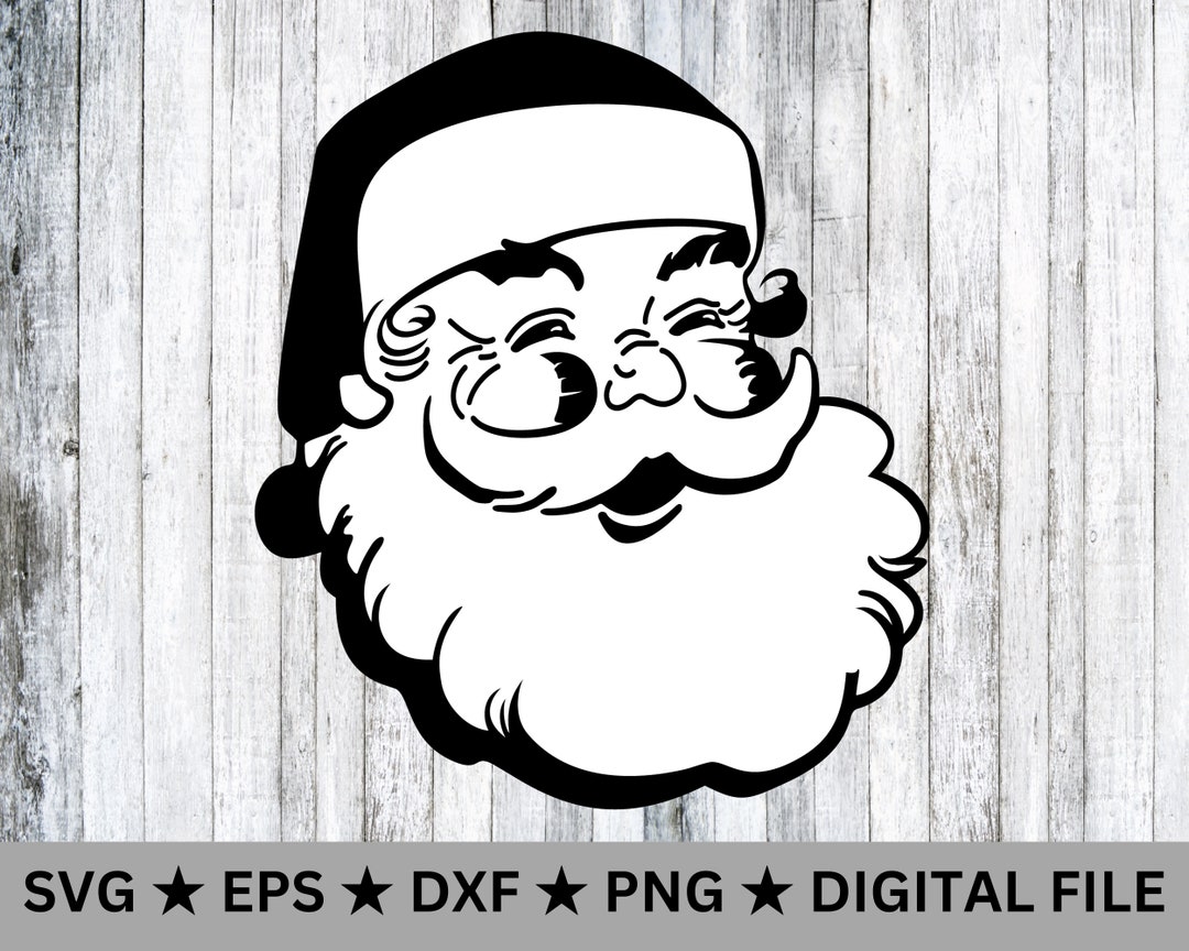 Vintage Santa SVG • Clip Art Cut File Silhouette Dxf Eps Png • Instant ...