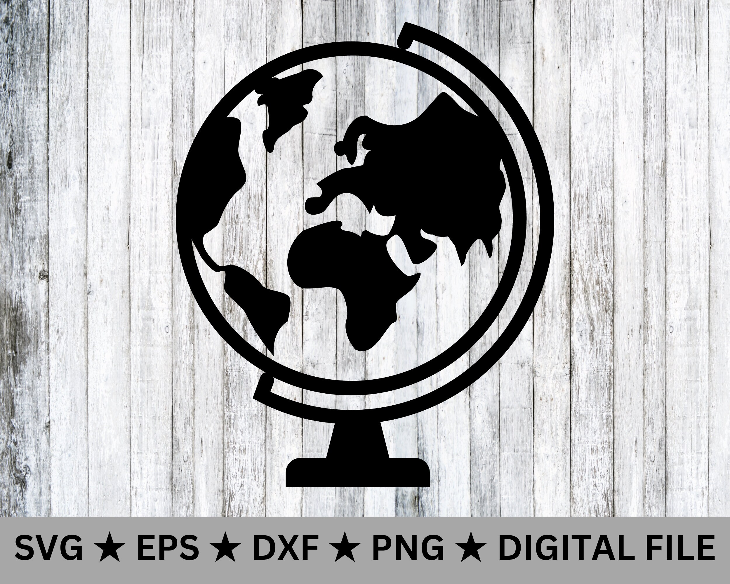 World Globe SVG • Clip Art Cut File Silhouette Dxf Eps Png • Instant ...