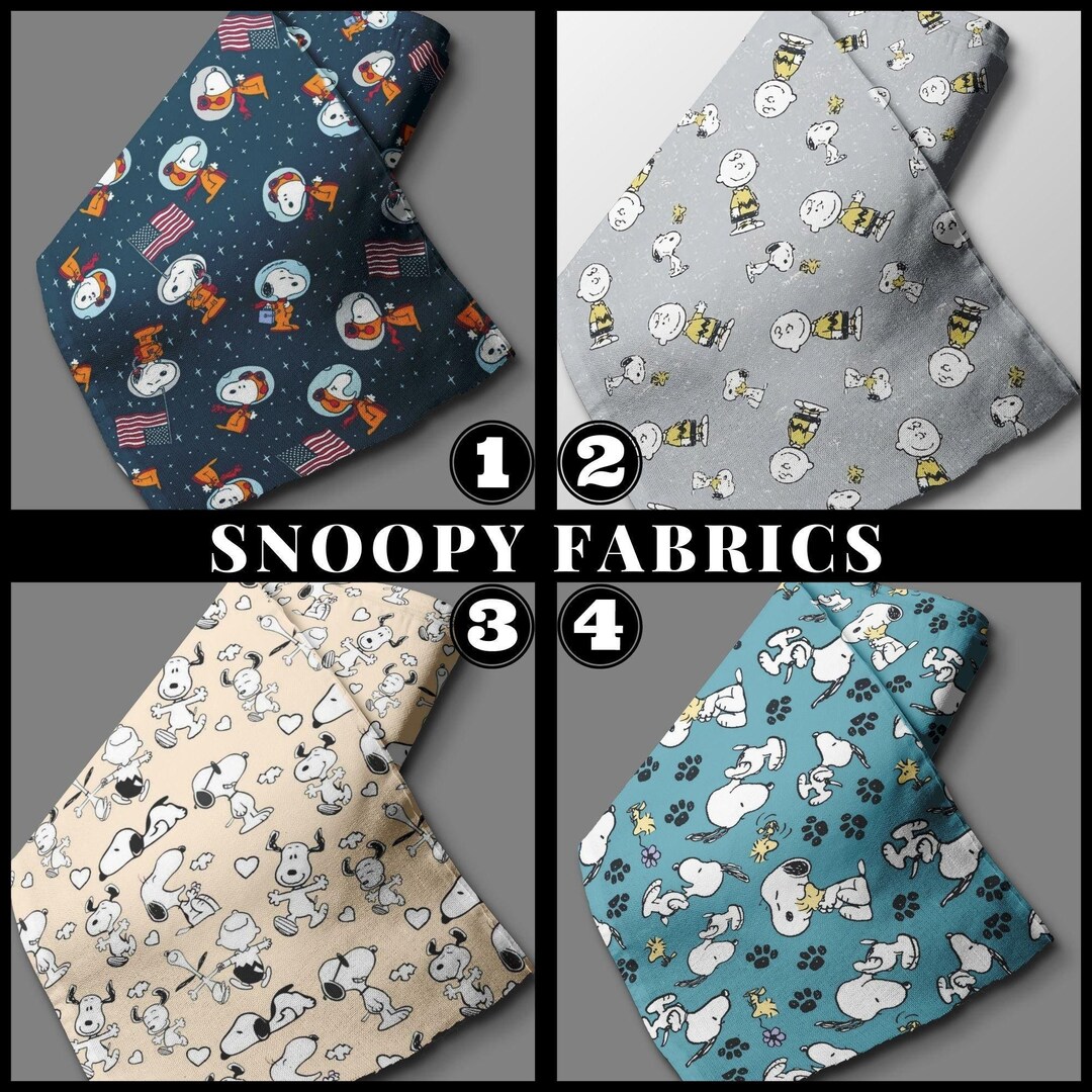 Snoopy and Siblings Blue Snoopy Fabric Polyester Fabric - Etsy Australia