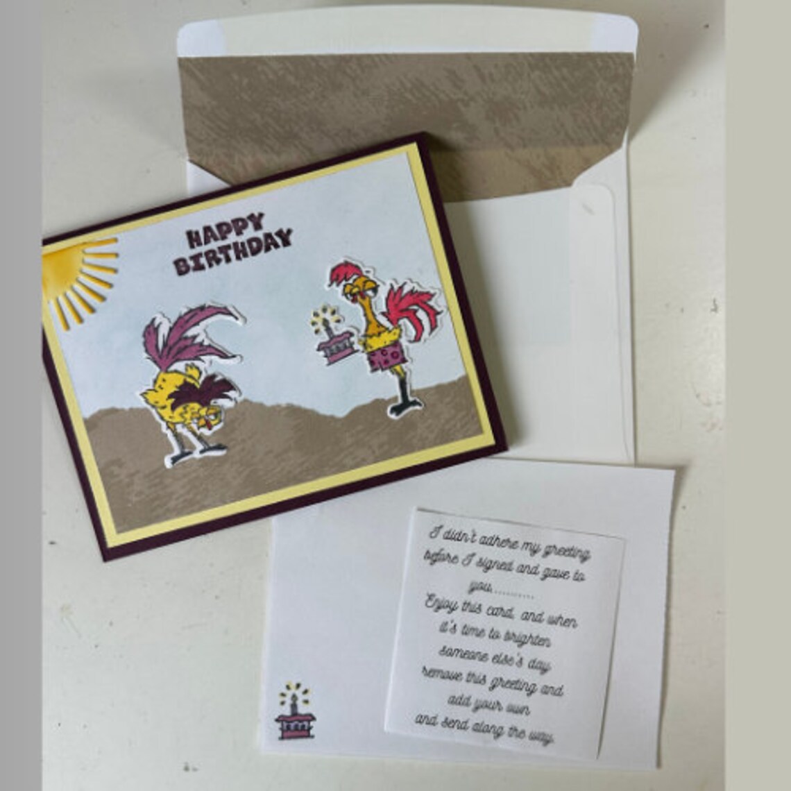 Happy Birthday Funny Chicken Party Greeting Card Whimsical Chickens in ...