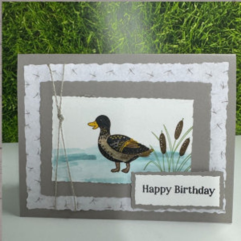 Delightful Duck Birthday Card Cute Animal Design, Handmade Happy ...