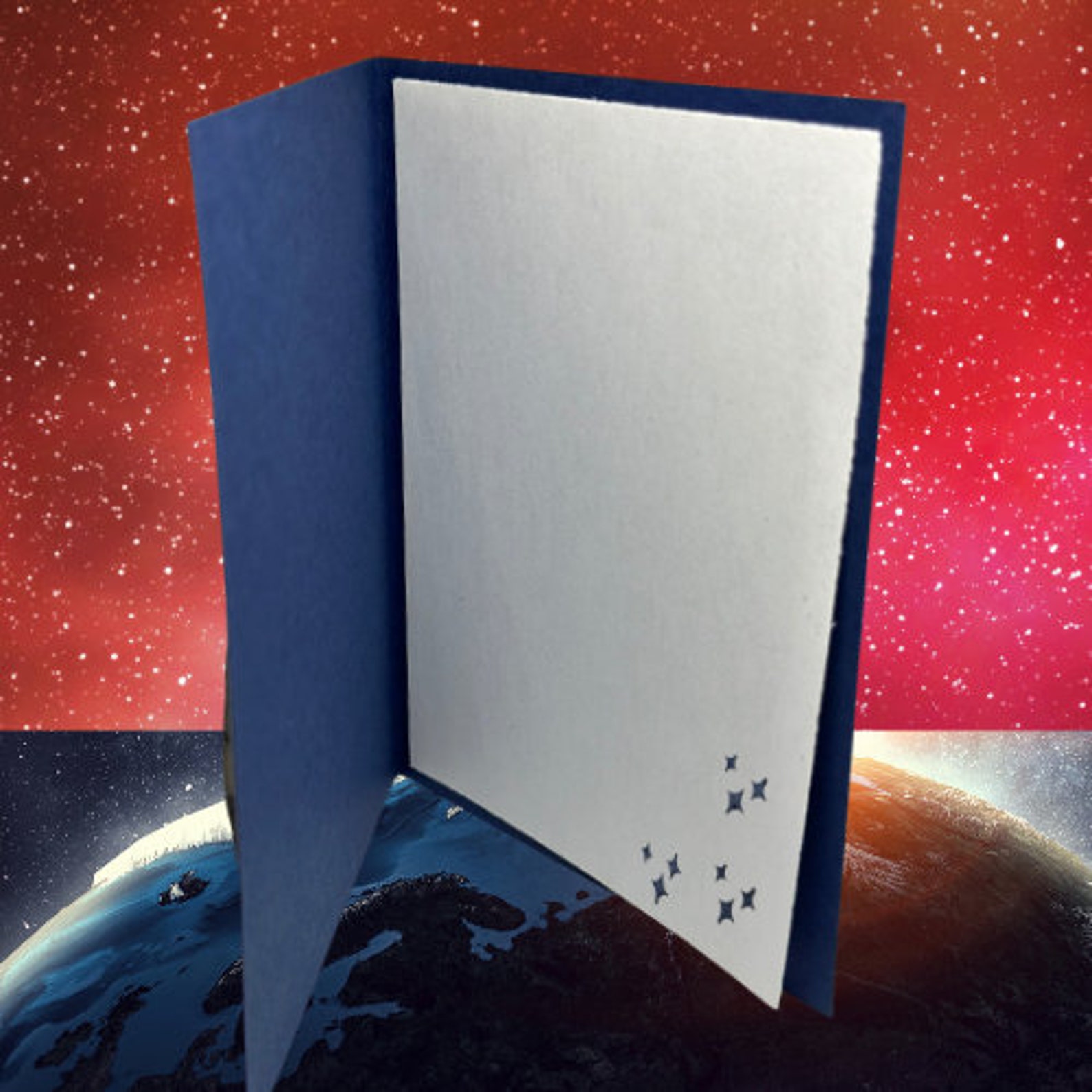 Astronaut in Space Card, Outer Space Card Planet Card, Birthday Card ...