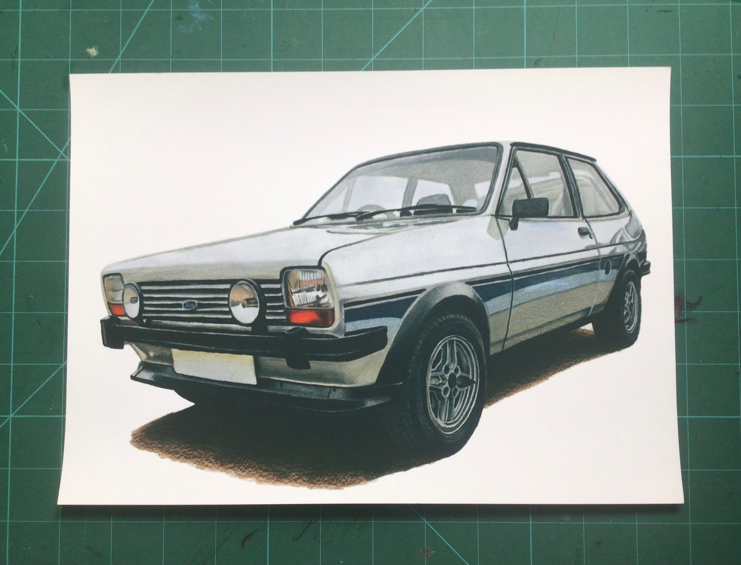 Ford Fiesta XR2 MK1 Car Print Hand Drawn Car Drawing. Perfect - Etsy UK