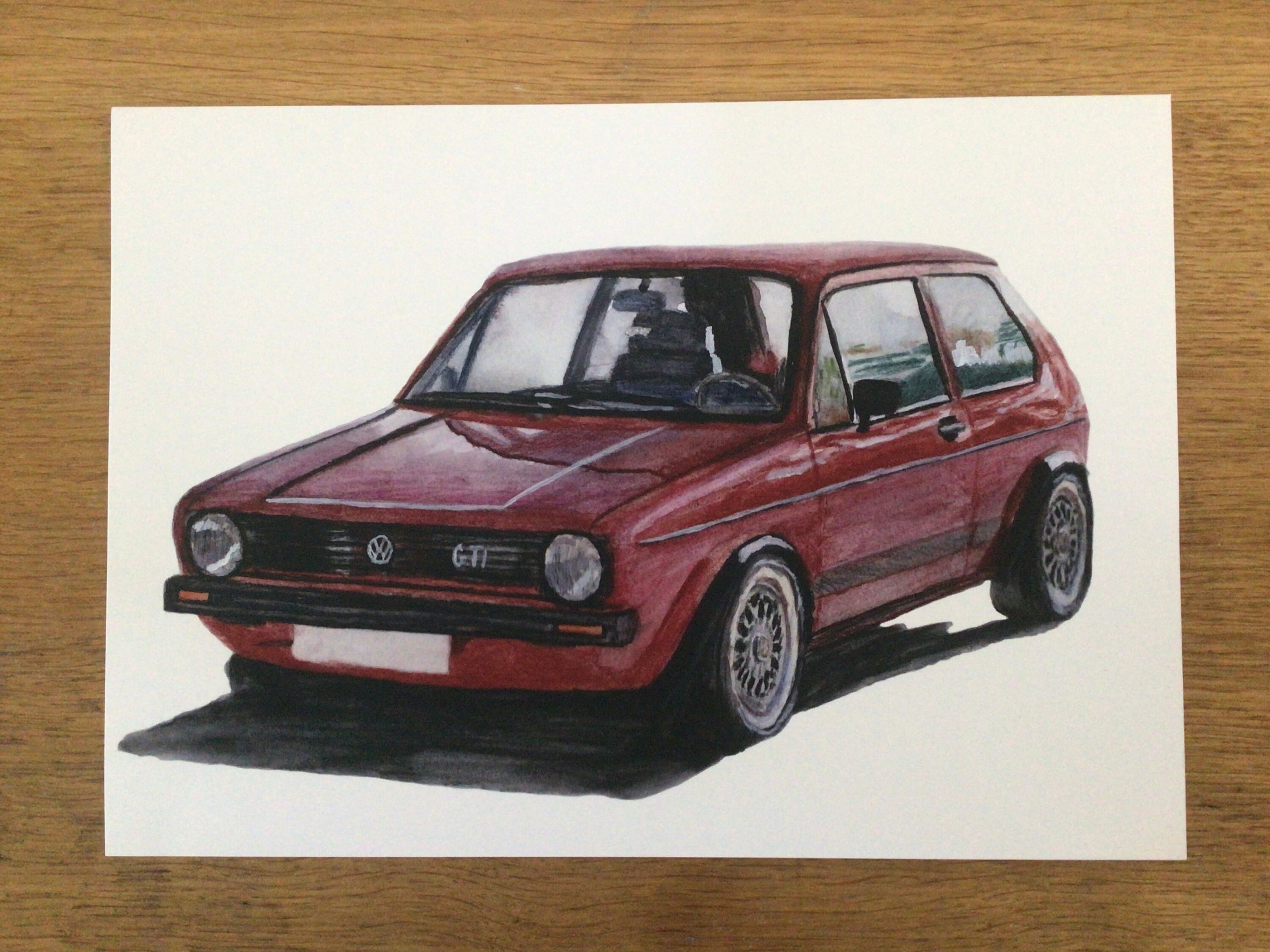VW Golf GTI MK1 Car Print Hand Drawn Car Drawing. Perfect - Etsy UK