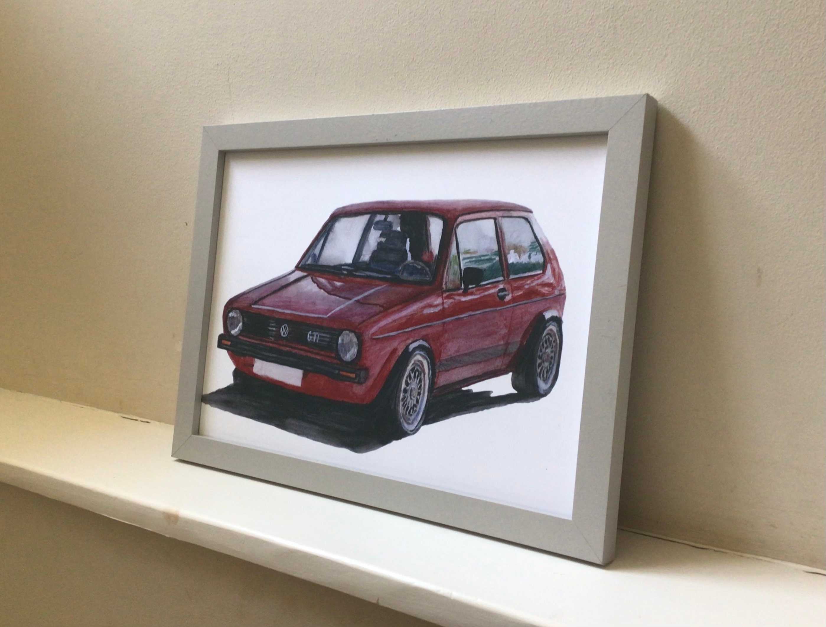 VW Golf GTI MK1 Car Print Hand Drawn Car Drawing. Perfect - Etsy UK