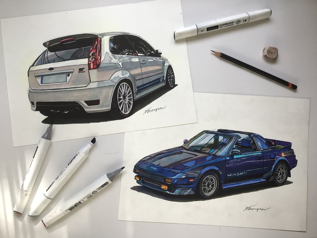 Car Drawing Custom Car Illustration of Your Car - Etsy