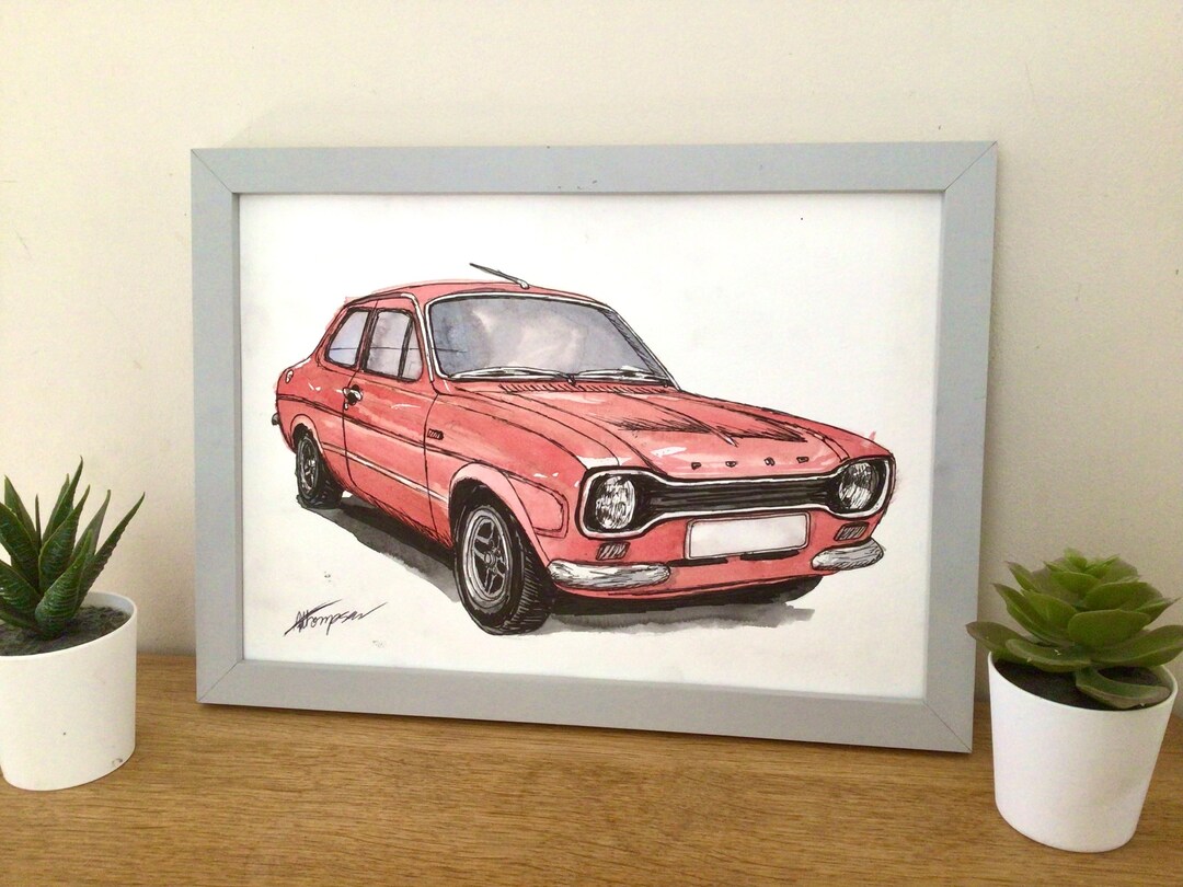Ford Escort MK1 Watercolour Painting, Car Painting Print. Perfect Gift ...