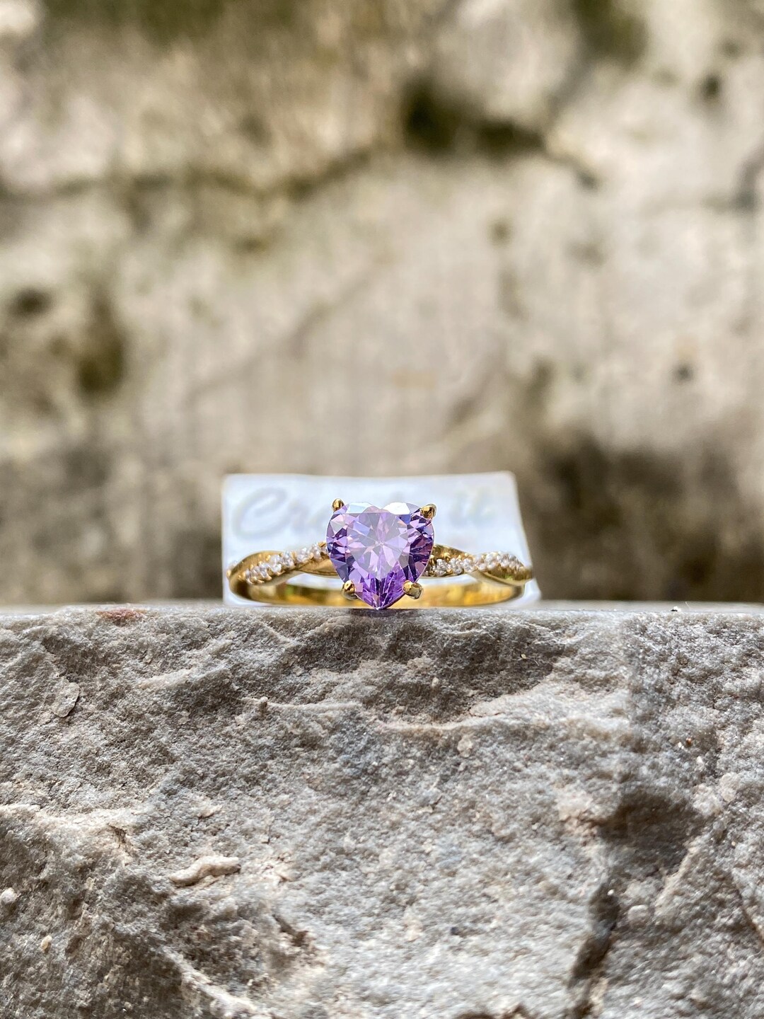 Amethyst Heart Ring Self Love Promise Ring Amethyst Halo Ring Love Me ...