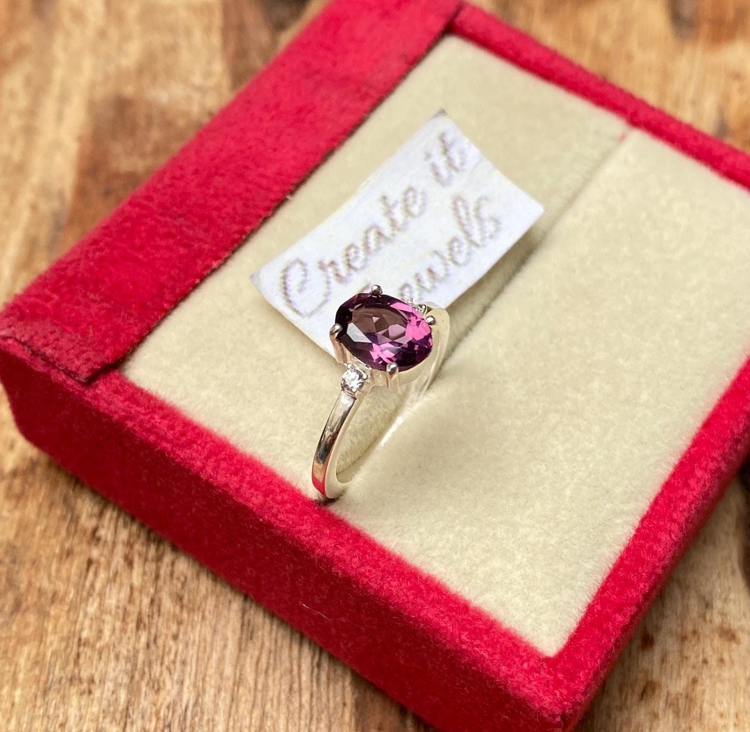 Amethyst Ring White Gold Self Love Promise Ring Amethyst Halo Ring Love ...