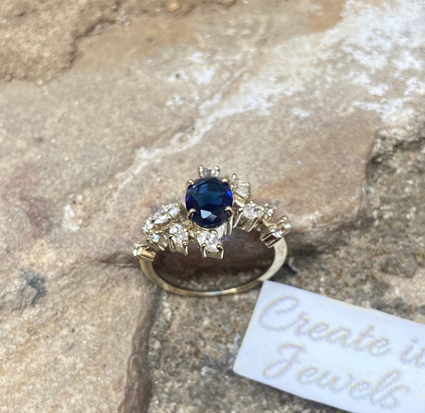 Elegant Pear Shaped Sapphire Ring Vintage Unique Twig Engagement Ring ...
