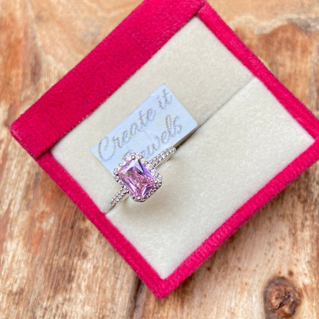 Pink Sapphire Ring Pink Color Ring 925 Sterling Silver Gold Ring ...