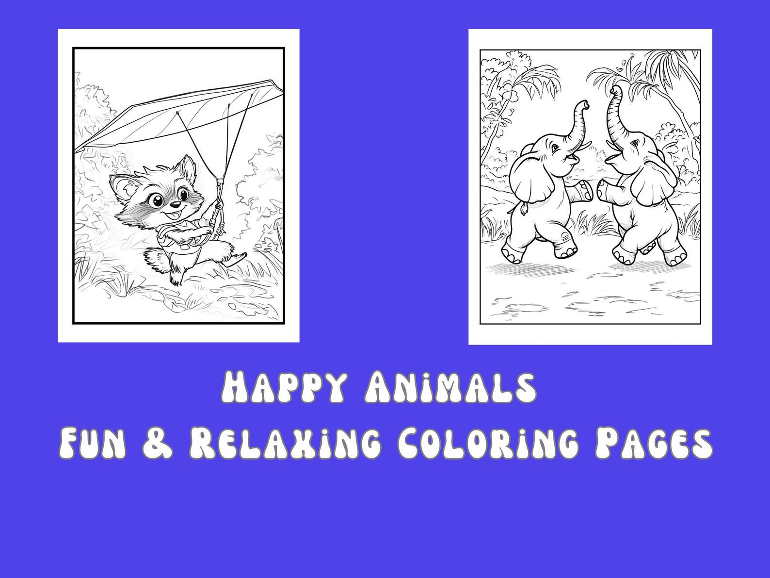 Happy Animals Coloring Pages | Cute and Happy Animals Coloring Pages ...