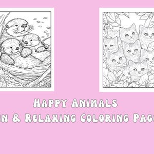 Happy Animals Coloring Pages | Cute and Happy Animals Coloring Pages ...