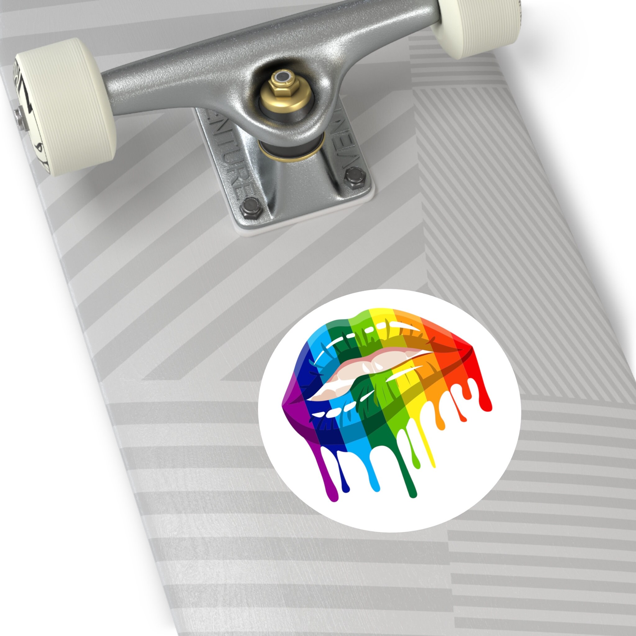 Pride Rainbow Color Dripping off Lips Round 4 in Sticker | LGBTQ ...