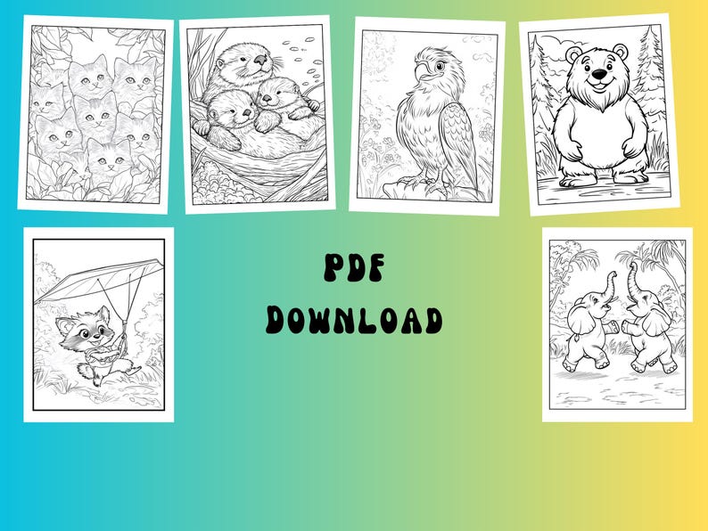 Happy Animals Coloring Pages | Cute and Happy Animals Coloring Pages ...