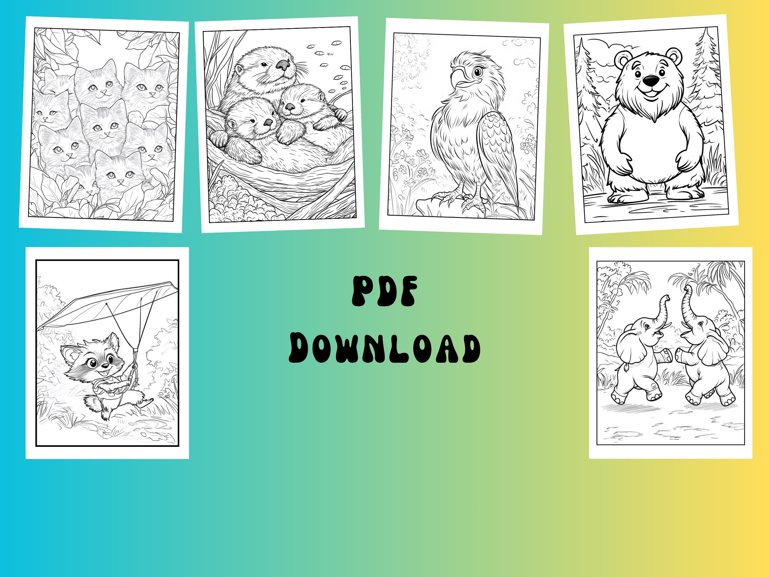 Happy Animals Coloring Pages | Cute and Happy Animals Coloring Pages ...