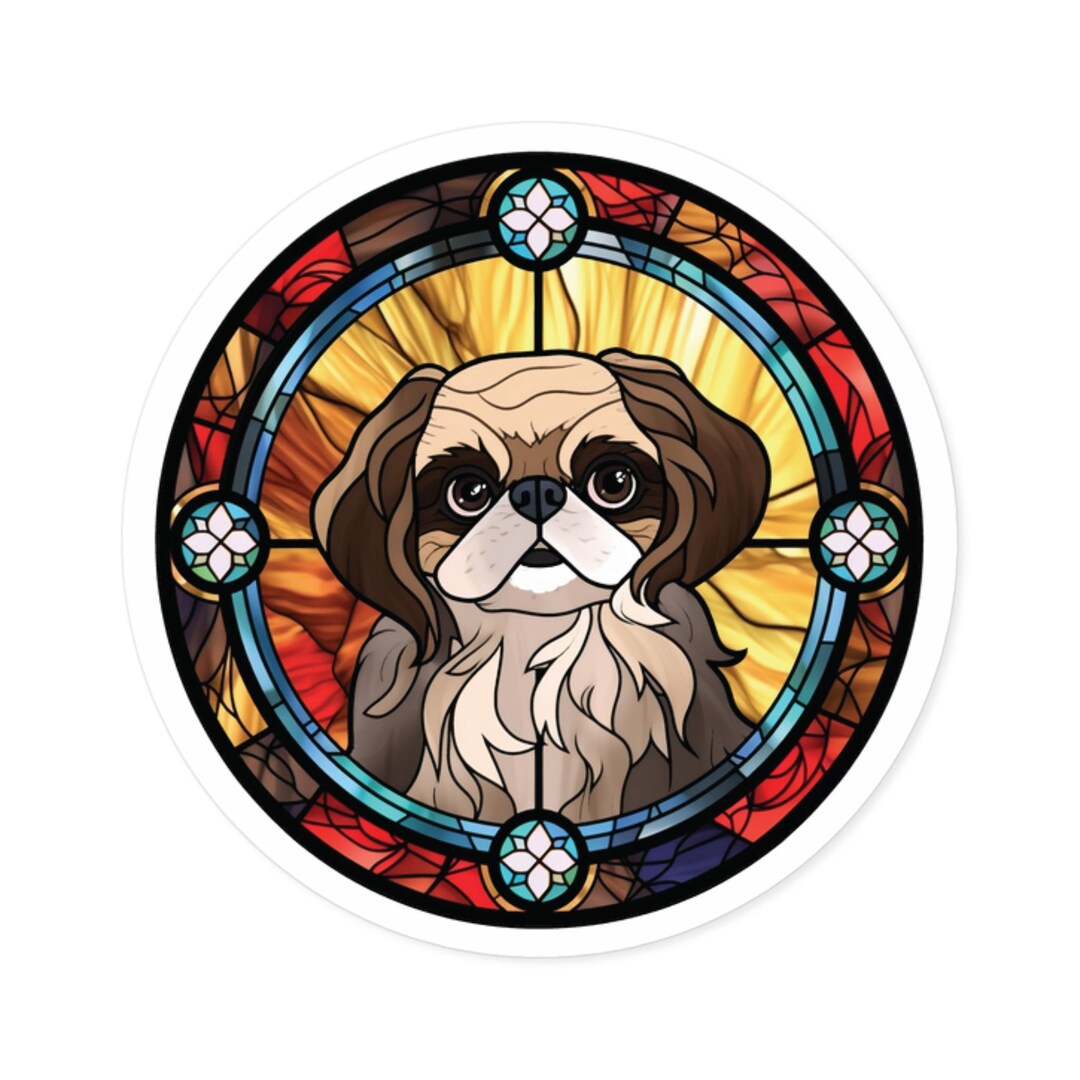 Stained Glass Pekingese Car Decal, Indoor Outdoor Decal, Pekingese ...