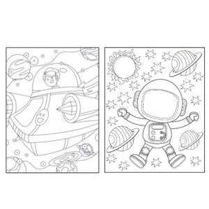 SPACE COLORING BOOK: 50 Illustrations of the Universe Featuring Planets ...